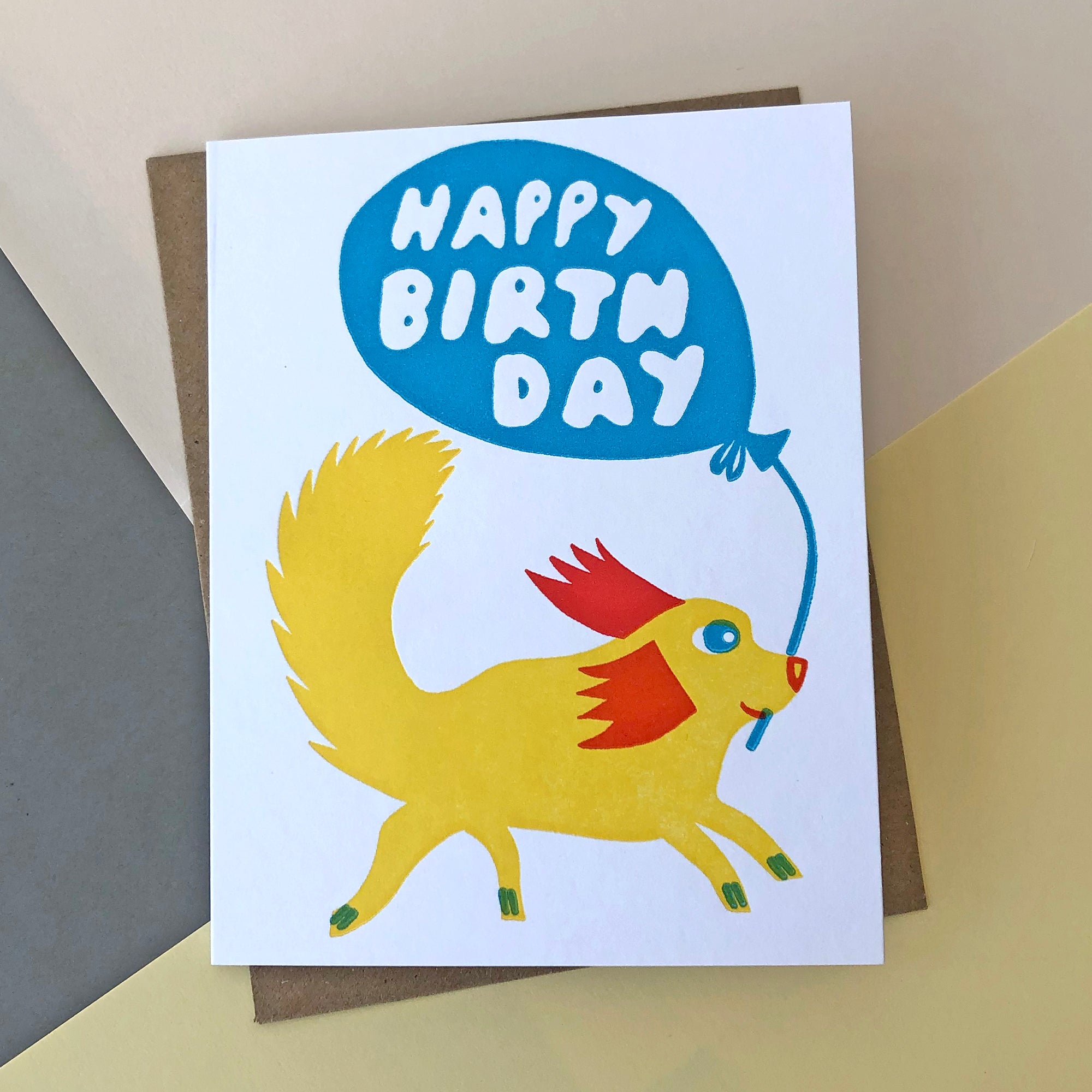 Happy Birthday Dog Letterpress Card – Sukie